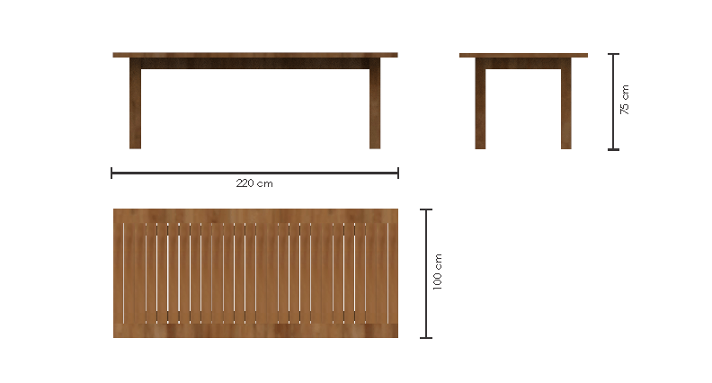 Teak Outdoor Dining Table - Osier Belle