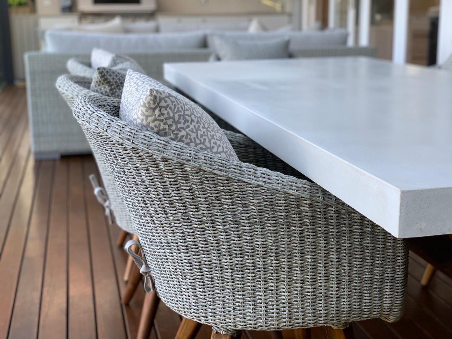 Outdoor Dining Concrete Rectangle Table - Osier Belle