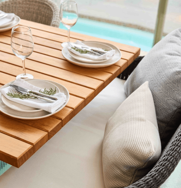 Outdoor Dining Teak Rectangle Table - Osier Belle